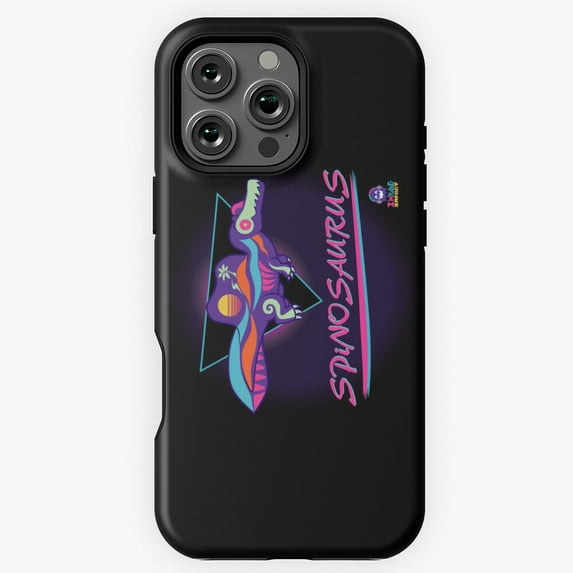 80s Neon Spinosaurus Retro Dinosaur iPhone Case 11 12 13 14 15 16 17 ...