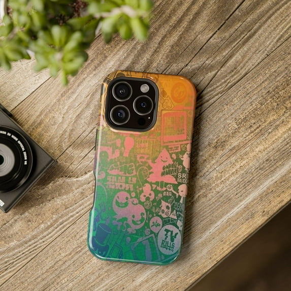 80s Nostalgia Retro Abstract Shapes Gradient Style Phone Case with ...