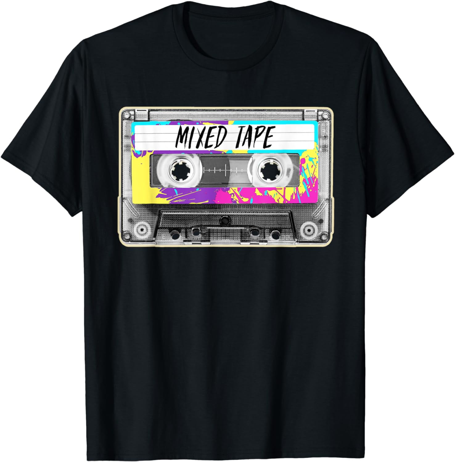 80s Paint splash Cassette Tape Vintage Mix tape T-Shirt - Walmart.com