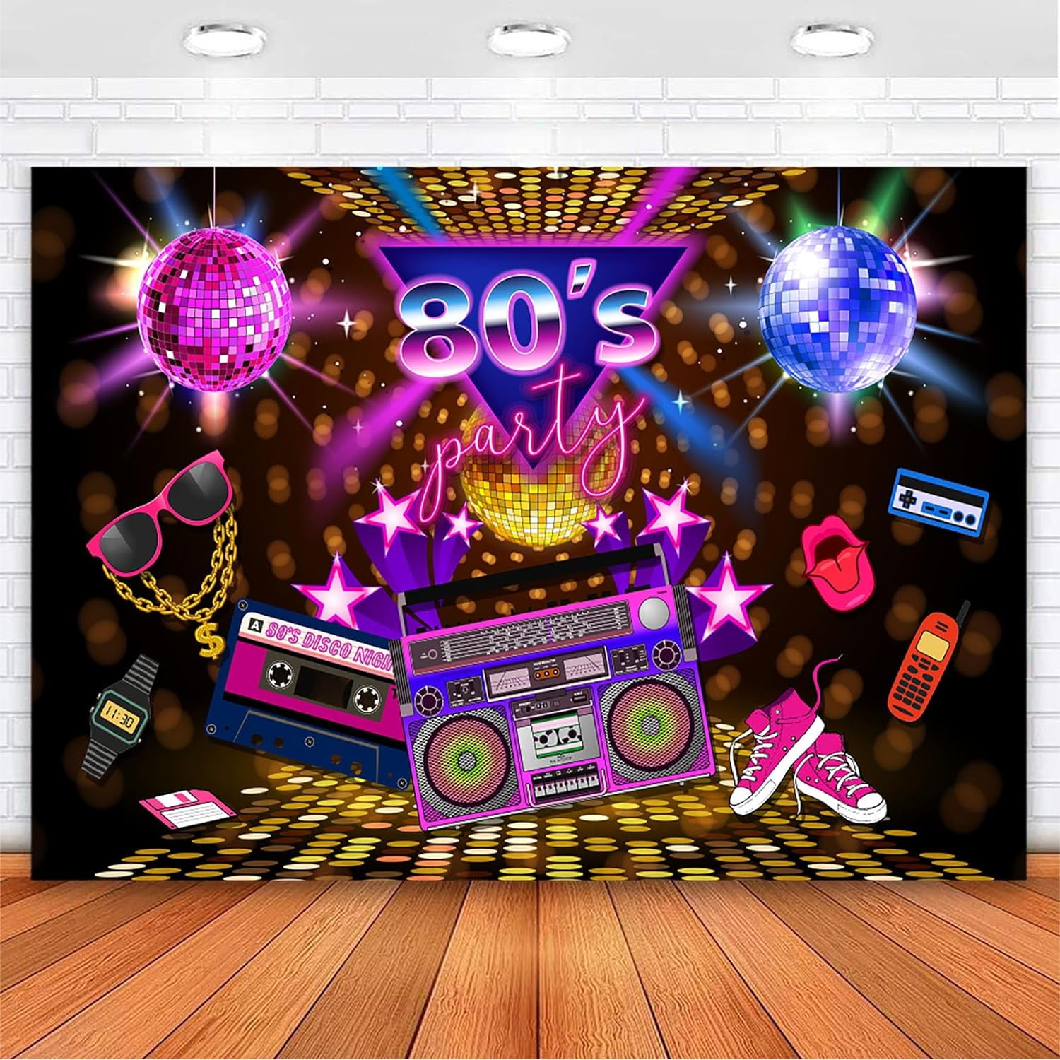 80s Party Backdrop Disco Theme Retro Style Photo Backdrop 80's Birthday ...