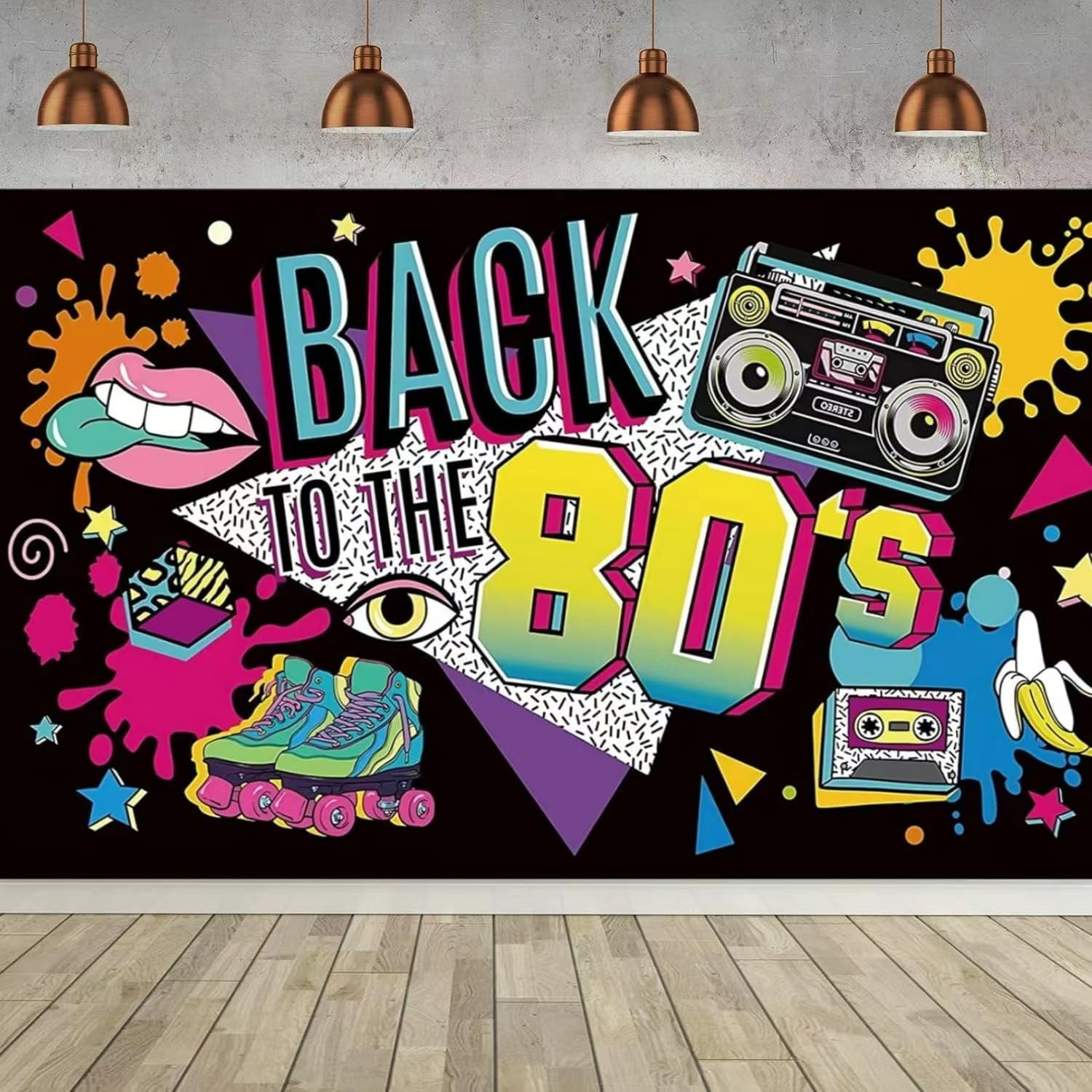 80s Party Decoration Back to The 80's Party Backdrop Banner 80s ...