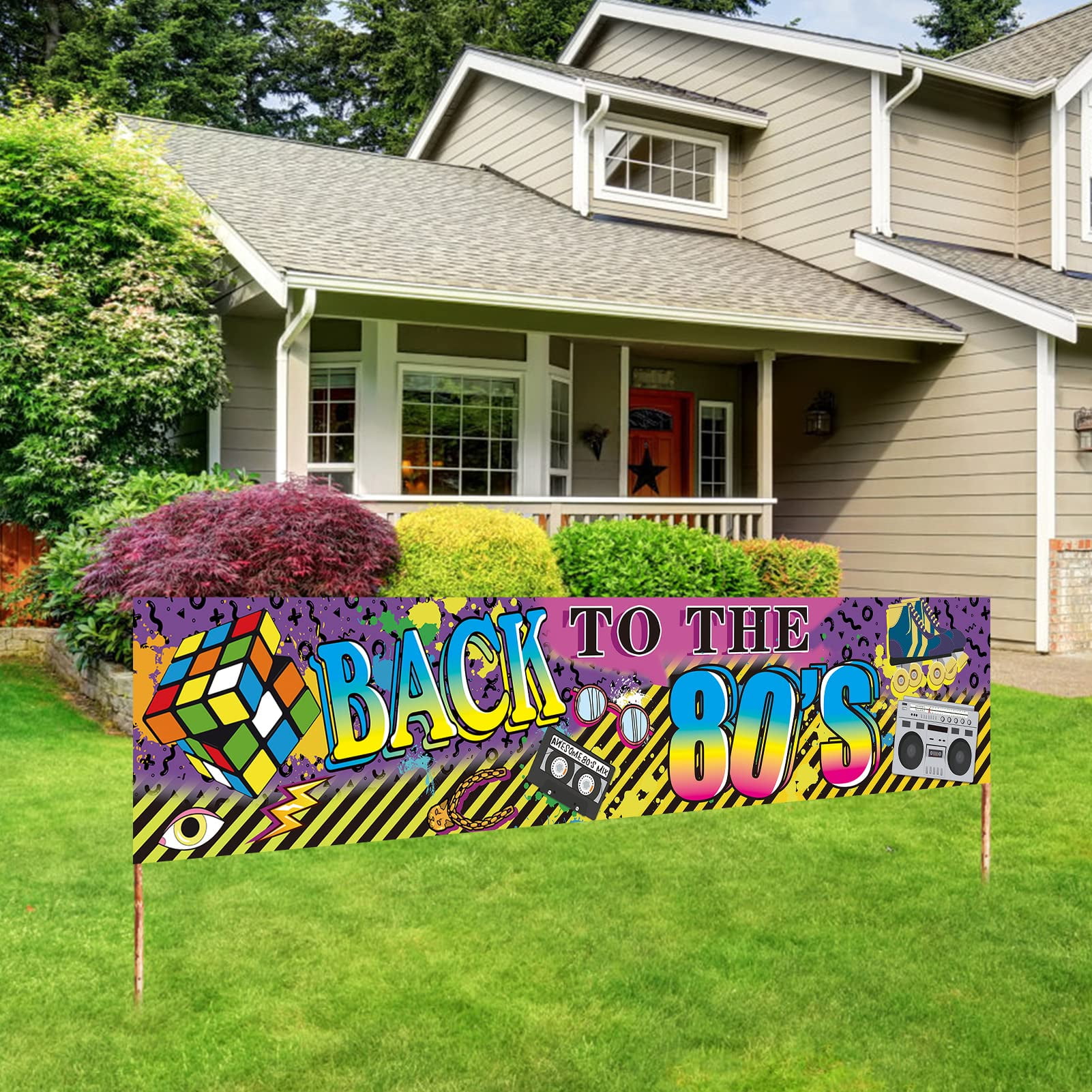 80s Party Decorations Banner I Love 80s Banners 1980s Hip Hop Yard Sign ...