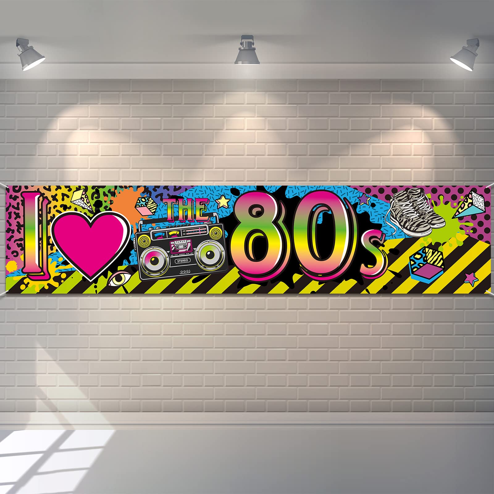 80s Party Decorations Banner I Love 80s Banners 1980s Hip Hop Yard Sign ...