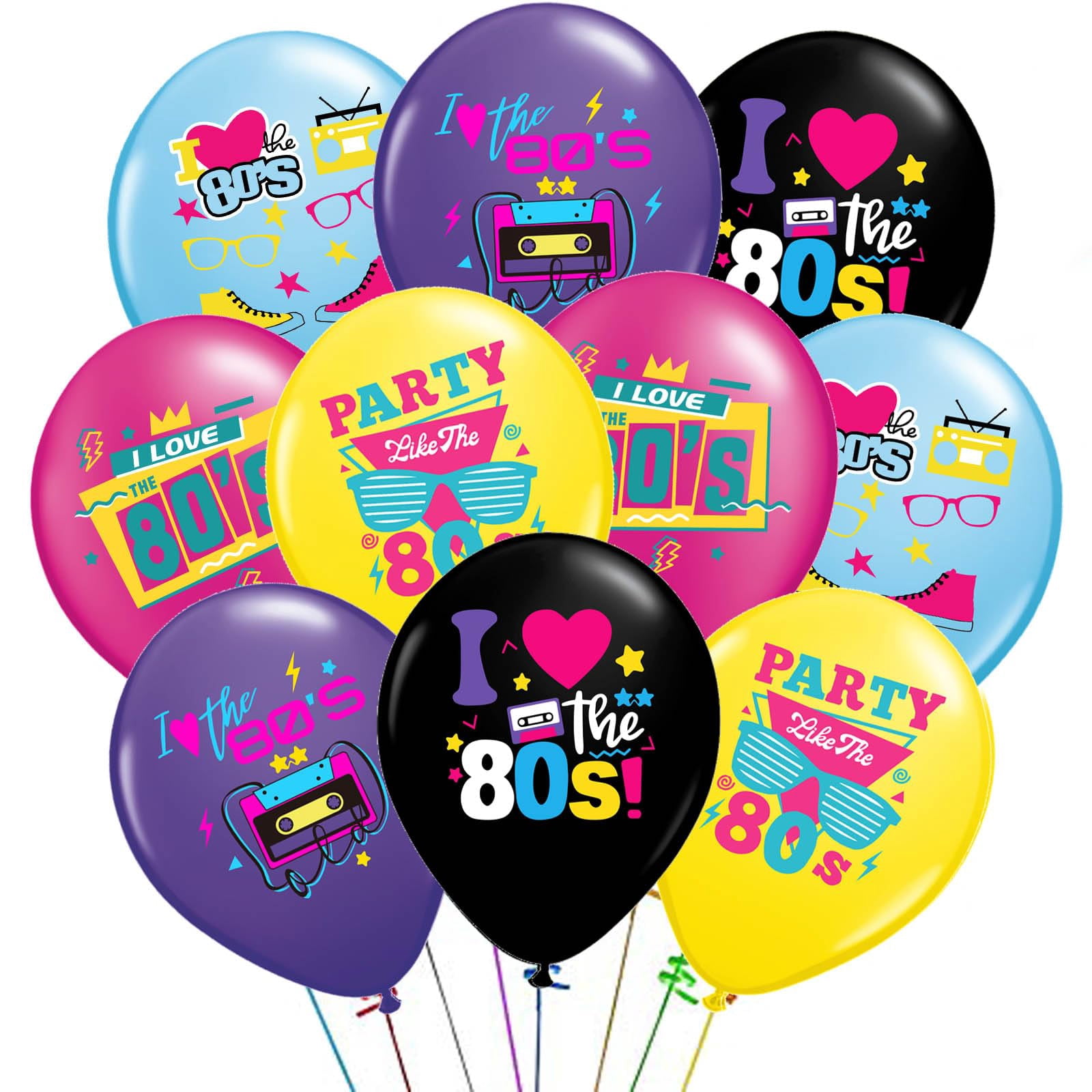 80s Party Decorations FEV6 40 pack Back to the 80s Balloons for 80s ...