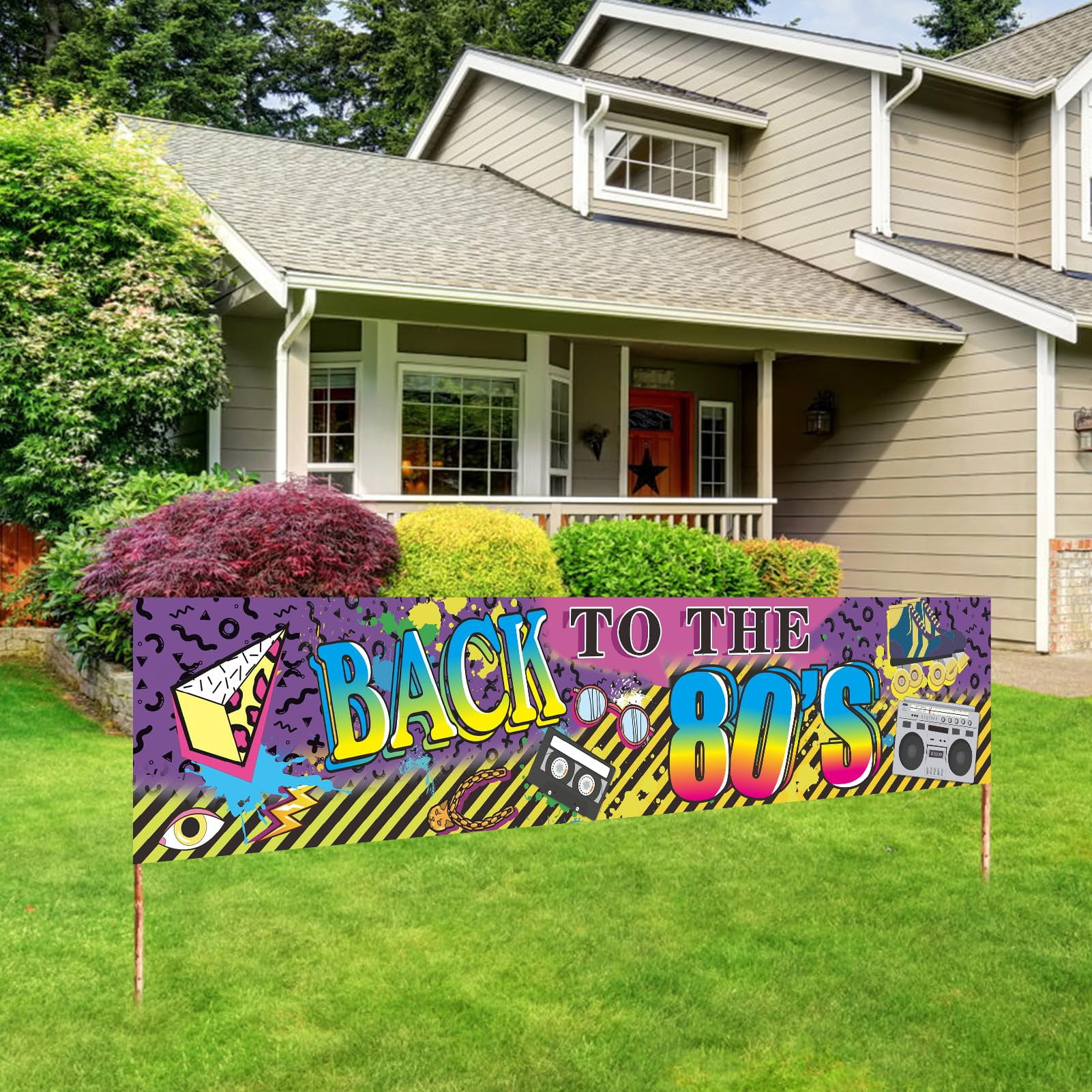 80s Party DecorationsTRDN Back to The 80s Banner Backdrop, 1980s Hip ...
