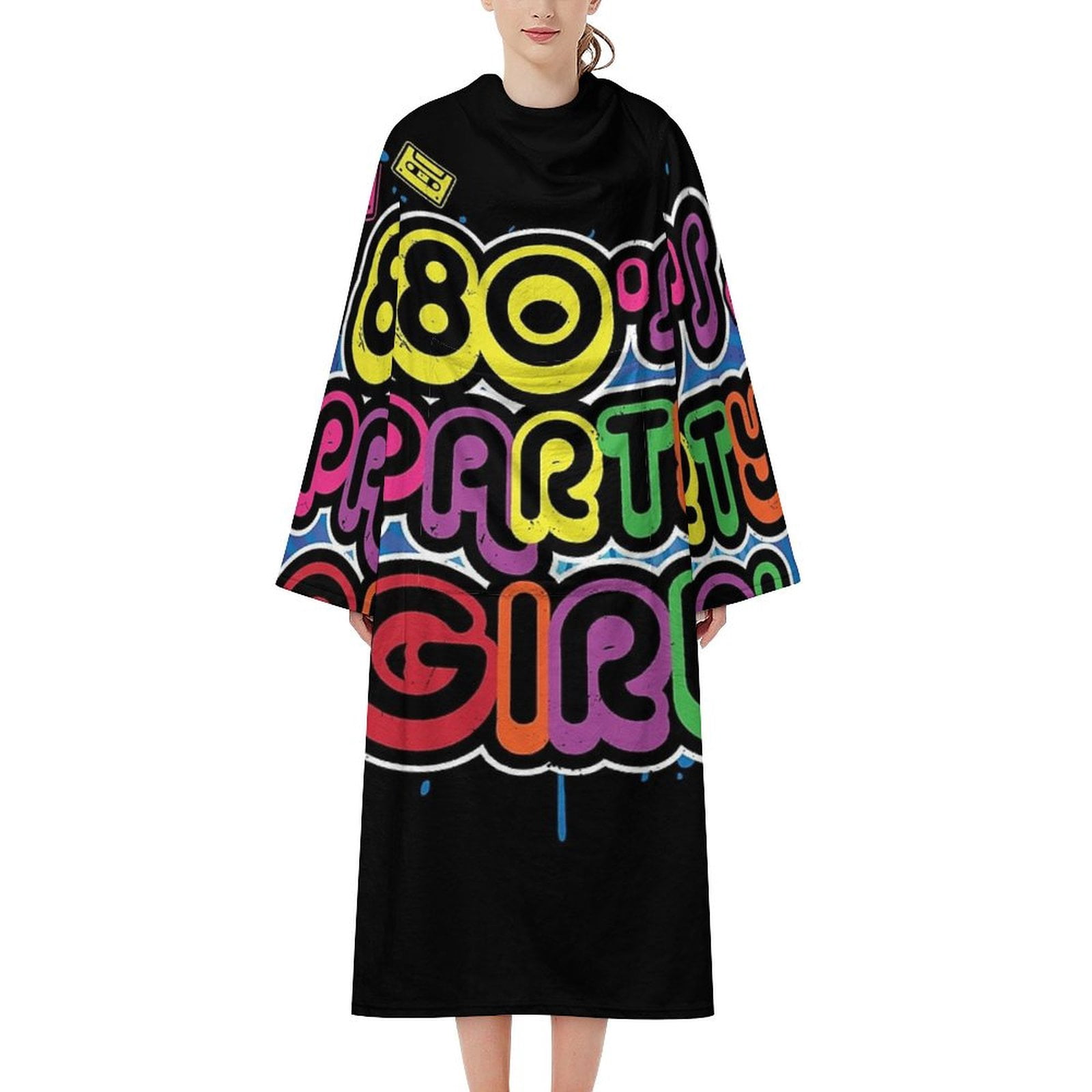 80s Party Girl Vintage Retro Eighties Costume Bathrobe Plush Bathrobe ...