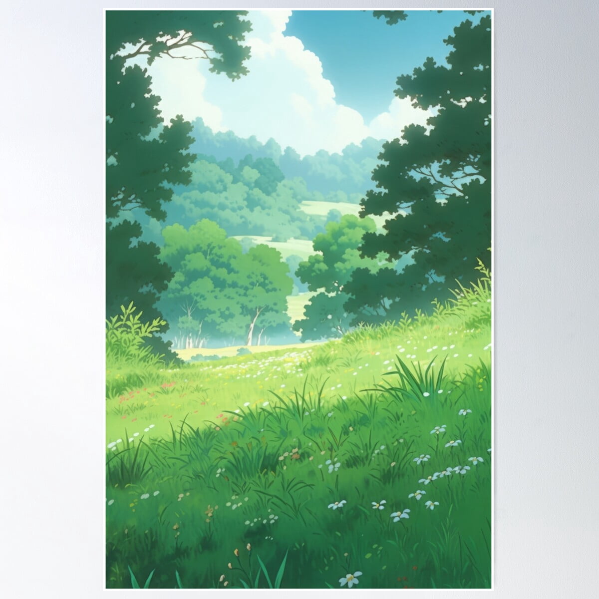 80s Retro Anime Forest Landscape Poster, 12x18 UNFRAMED - Walmart.com
