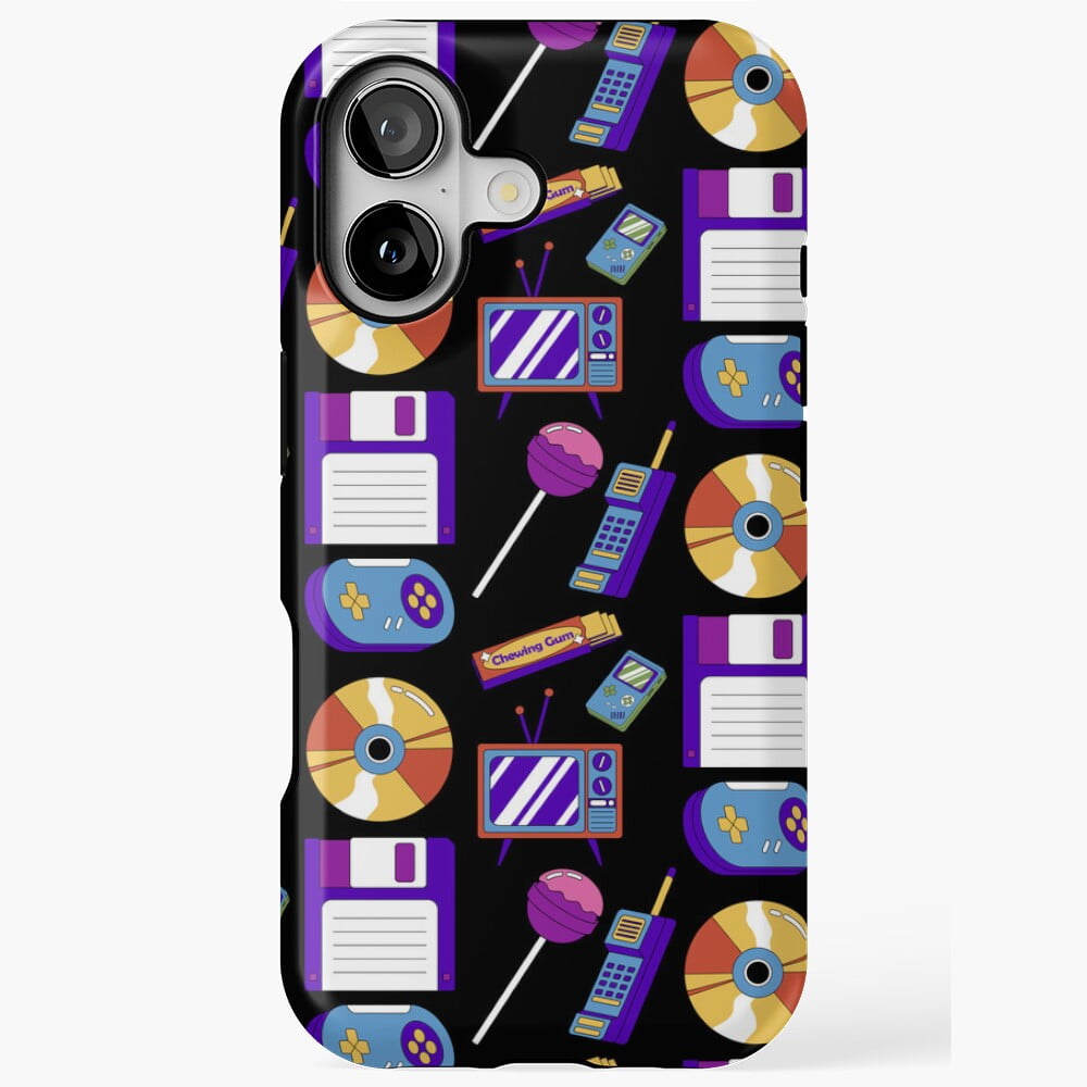 80s Retro Art Nostalgia Phone Case with iPhone 11 to 17 Pro Max ...