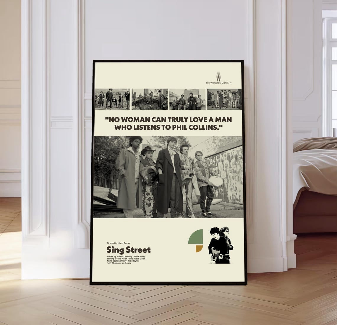 80s Retro Musical Film Minimalist Black and White Mid-Century Modern ...