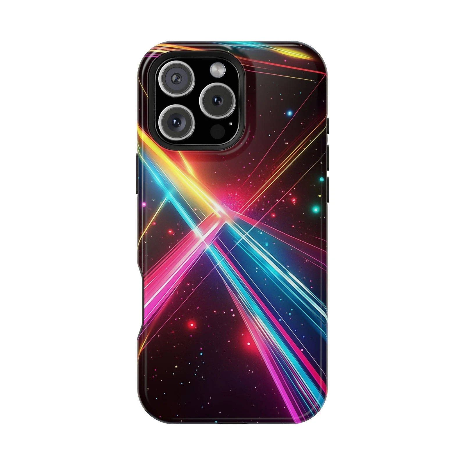 80s Style Laser Lights Retro Vibe Case for iPhone 17 to 11 Pro Max ...