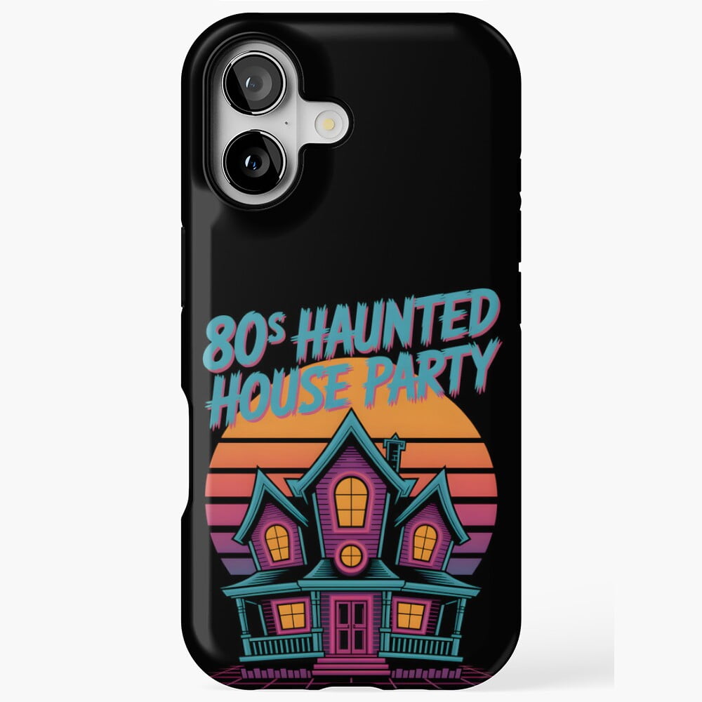 80s Synthwave Retro Halloween Mansion Funny Creepy Vaporwave Art iPhone ...