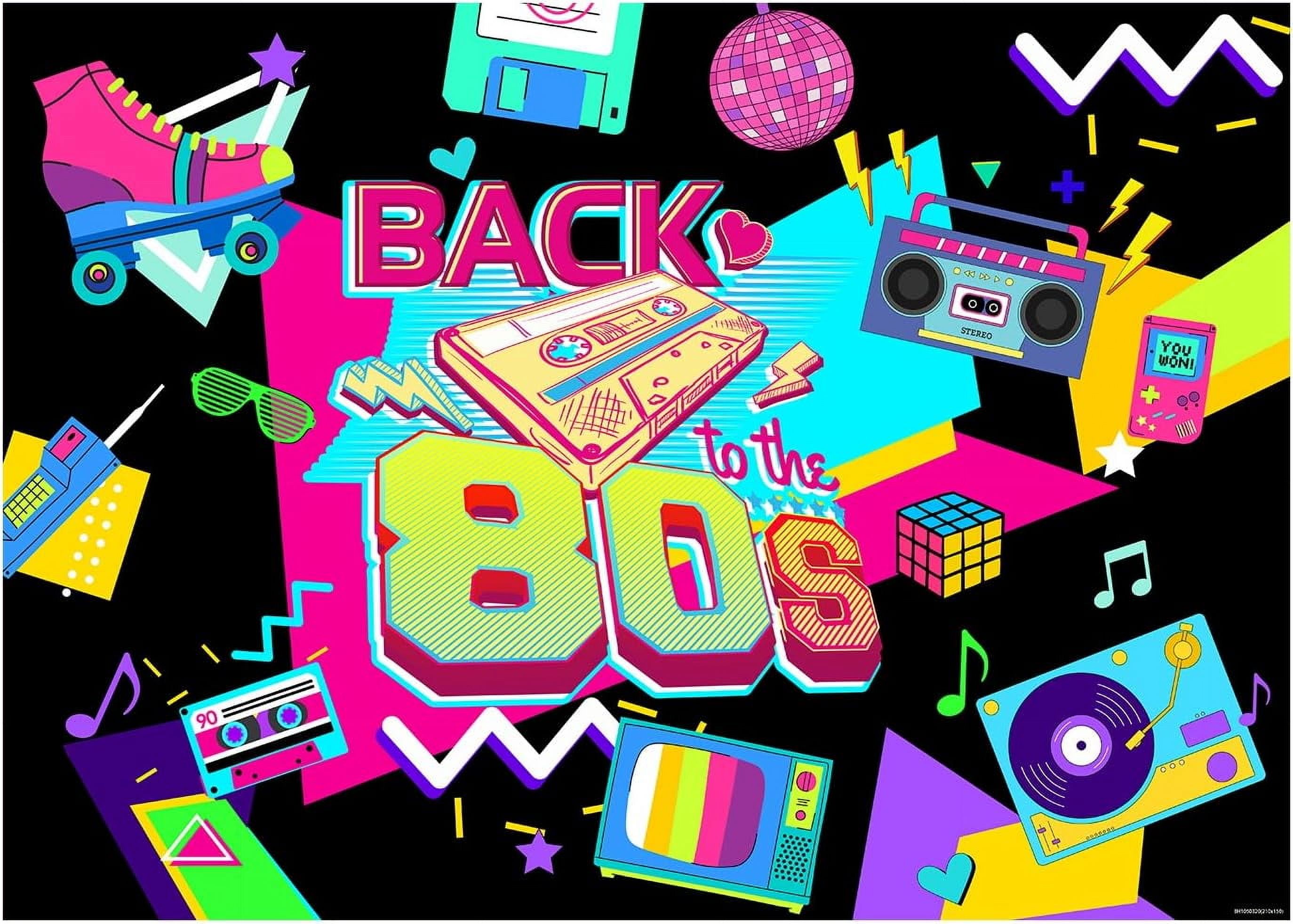 80s Theme Party Decorations, Colorful Back to 80s Backdrop, 1980s ...