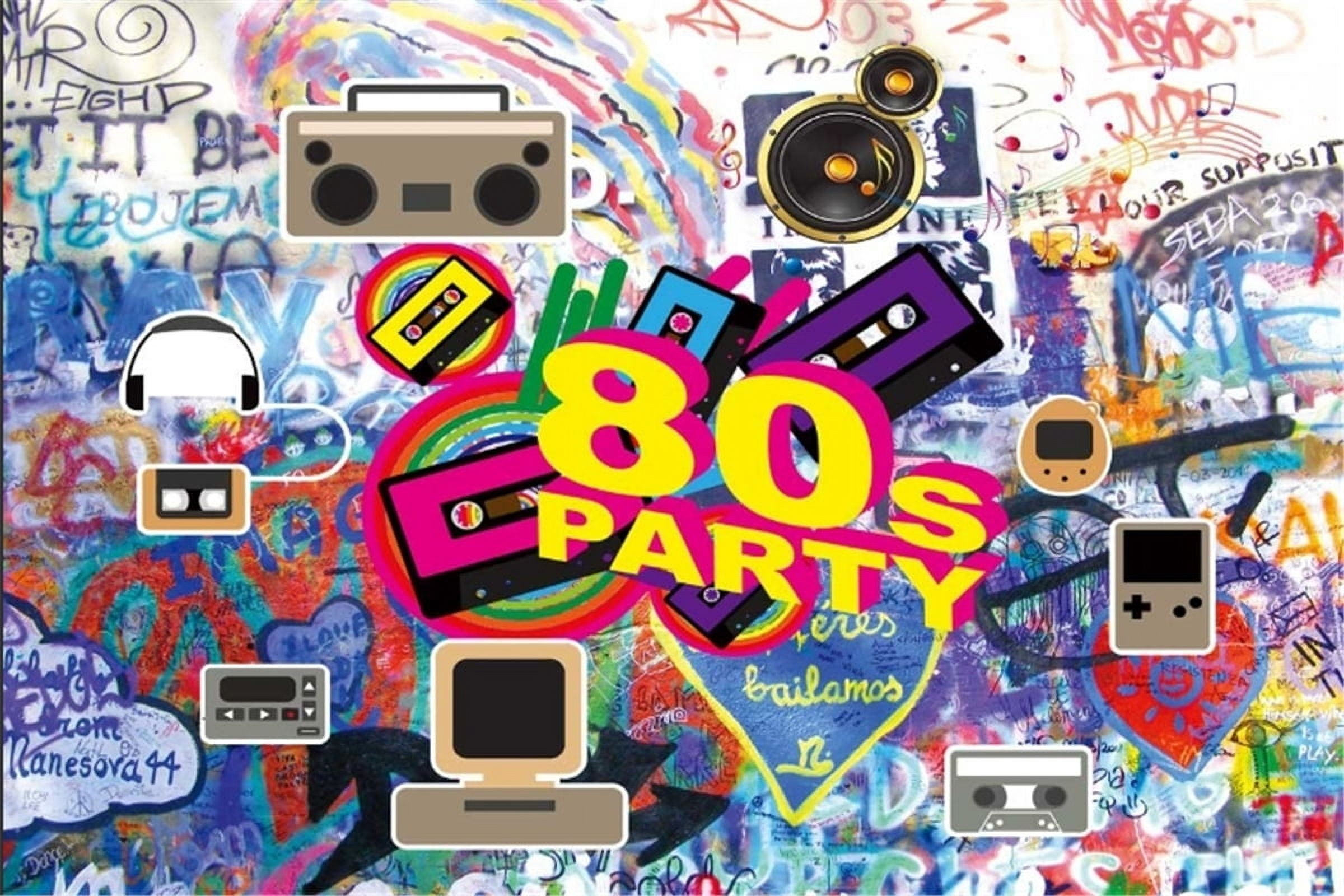 80s Theme Photography Backdrop Hip Hop Graffiti Back To 80's Party ...
