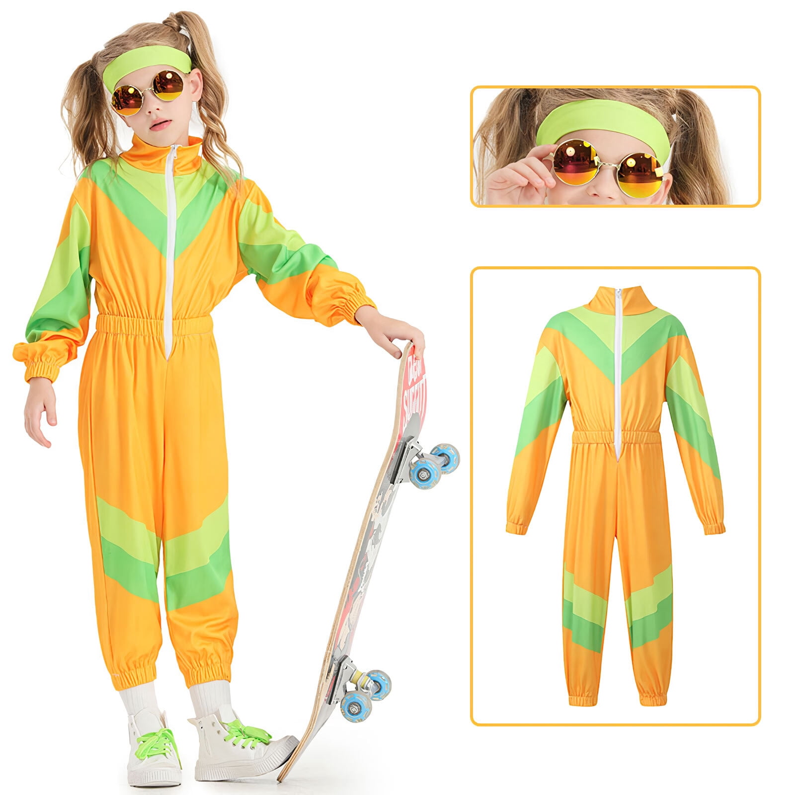 80s Tracksuit Hip Hop Costume w/Accessories for Kids Halloween One ...