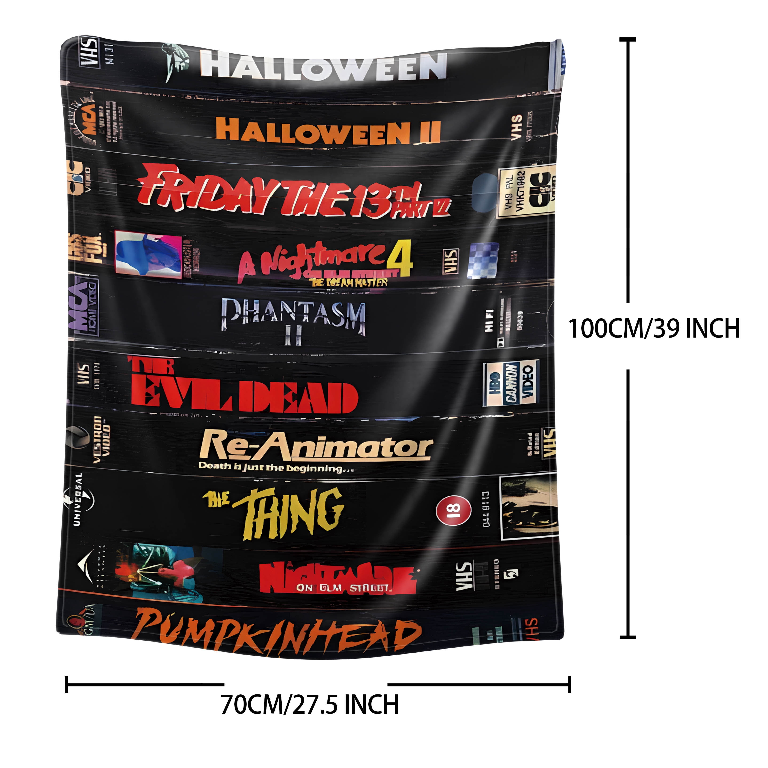 80s VHS Horror Movie Flannel Blanket - Nostalgic Gen X Throw Blanket ...