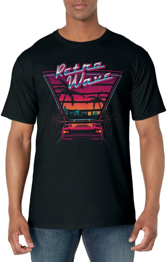 80s Vintage Retrowave Synthwave Love Retro Wave Miami Beach T-Shirt ...
