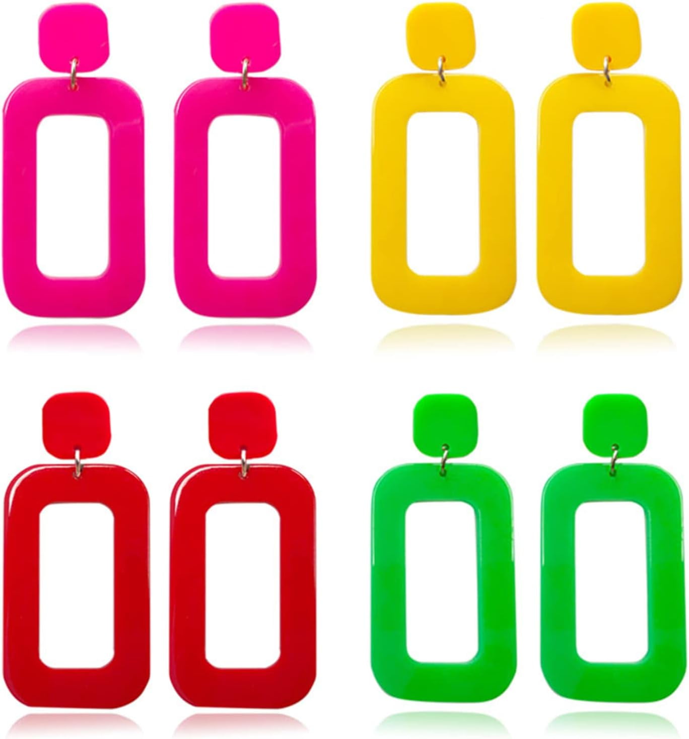 80s Women Pro Retro Earrings Acrylic Minimalist Dangles Drop Earrings Lightweight Statement Drop ...