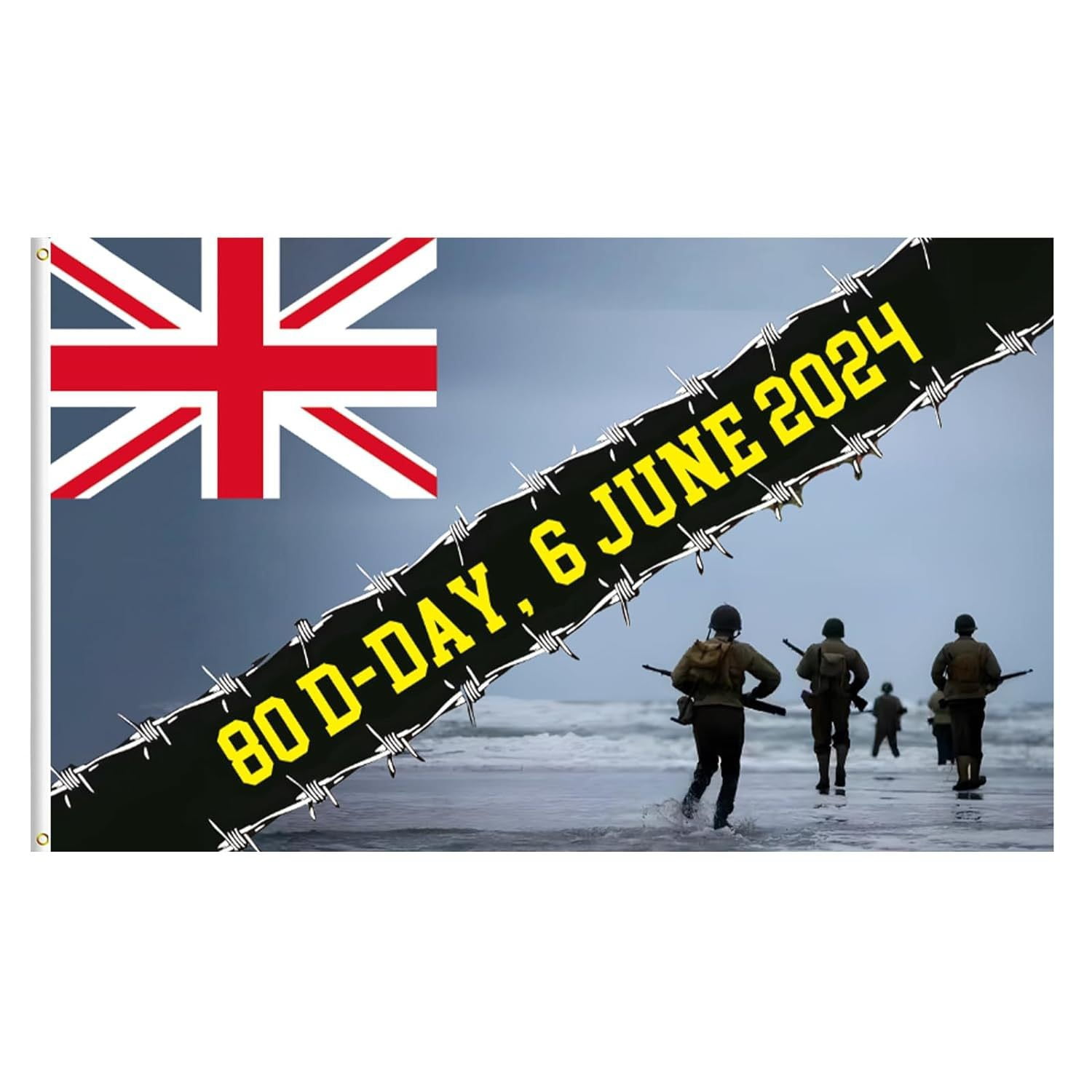 80th Anniversary Of D Day Landings Flag 6th June 1944 2024 Operation