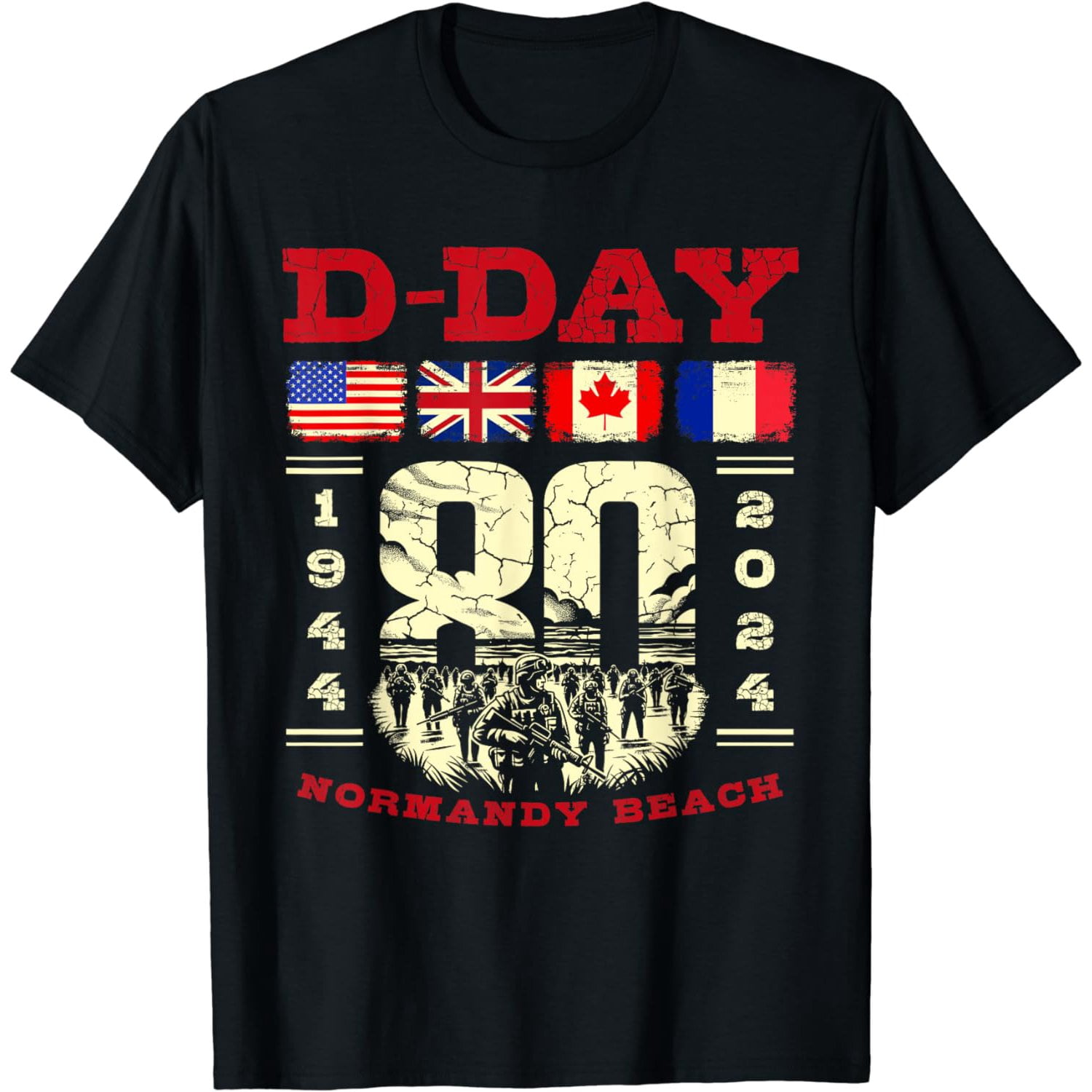 80th Anniversary t-shirt, D-Day Invasion Military History T-Shirt ...