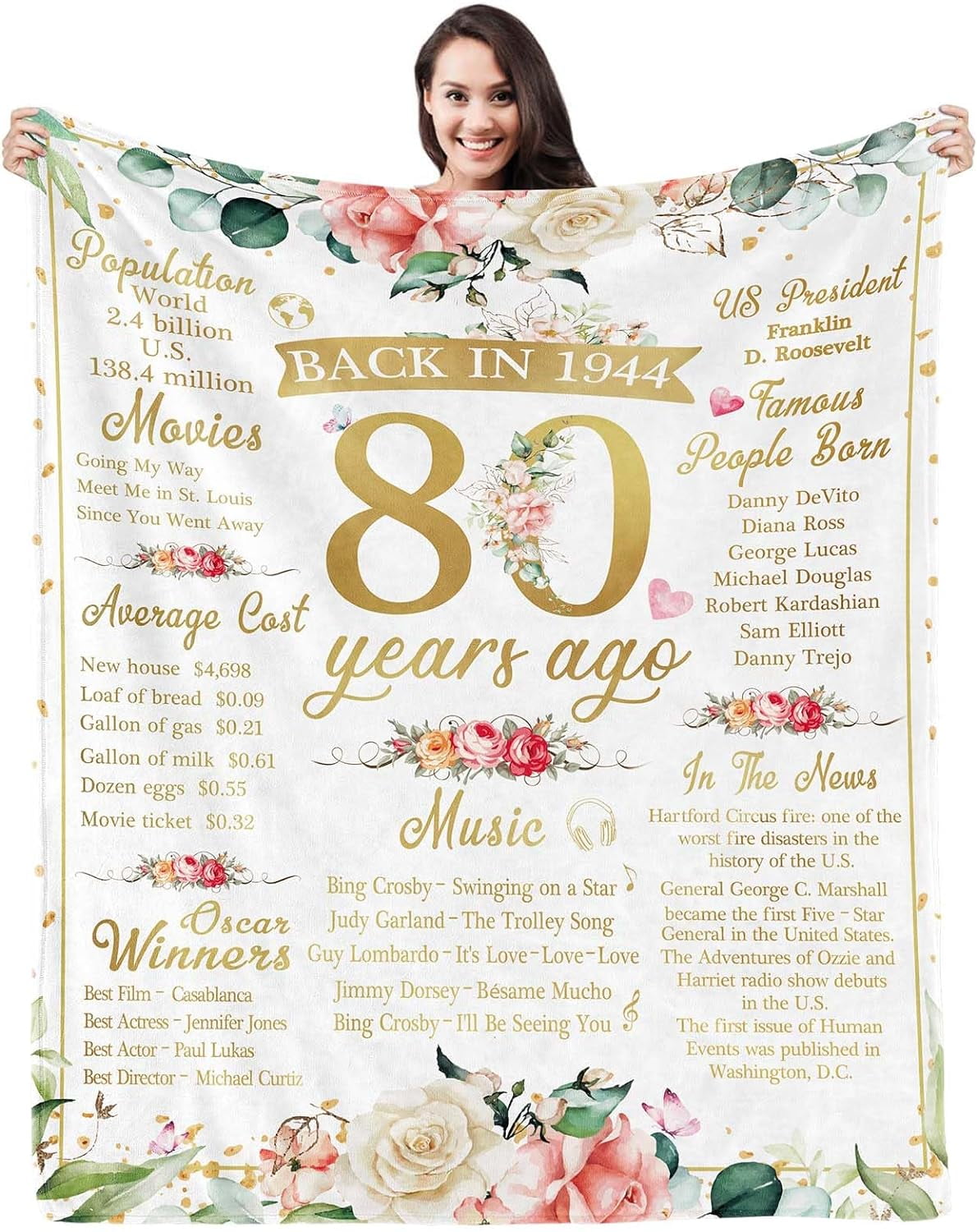 80th Birthday Gifts for Women Happy 80th Birthday Decorations for Women ...
