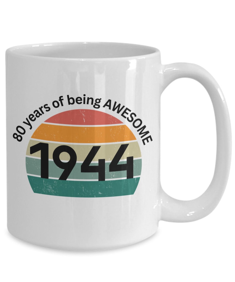 80th Birthday Mug – Vintage 1941 Milestone Gift for Octogenarians, 80 ...