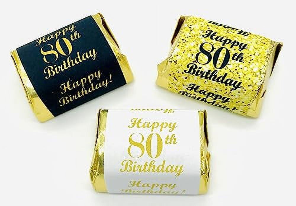 80th Birthday Nuggets Labels, Chocolate Candy Wrapper, (Set of 90 ...