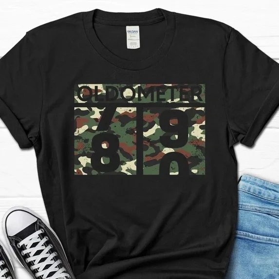 80th Birthday Oldometer Celebration Milestone Him Gift Party Unisex T ...