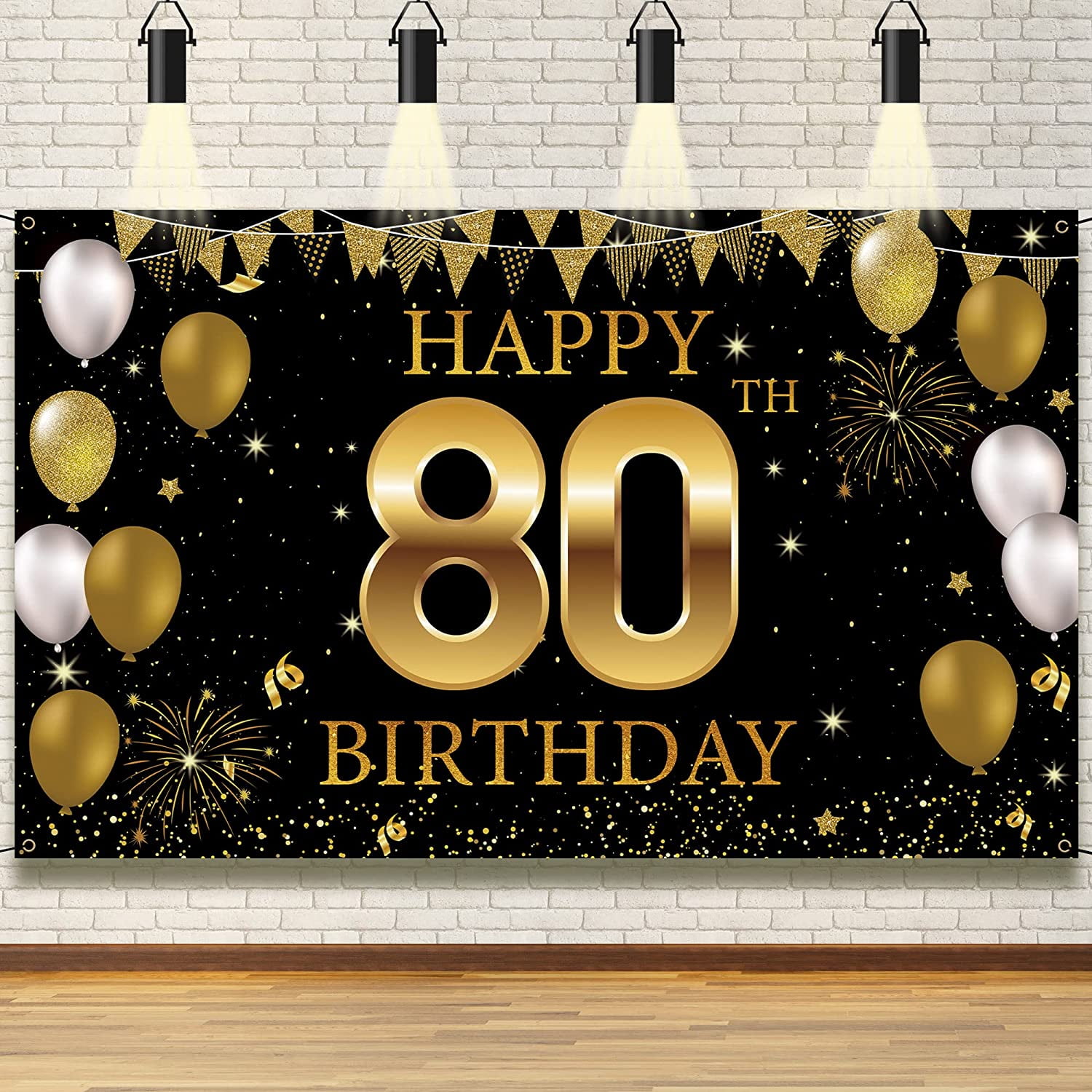 80th Birthday Party Decorations Backdrop Banner, Happy 80th Birthday ...