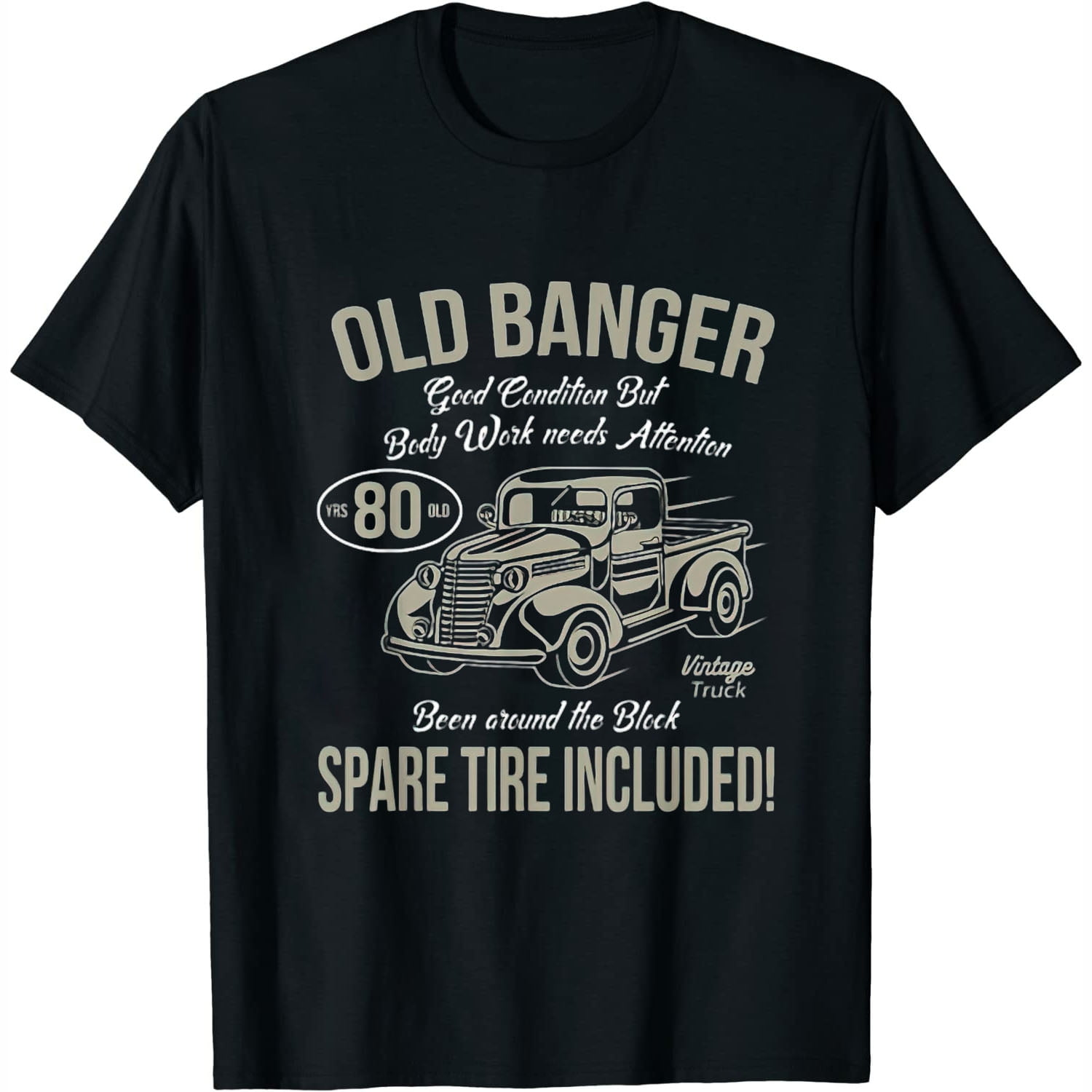80th Birthday Vintage Old Banger 80 Years Old Men T Retro Womens T