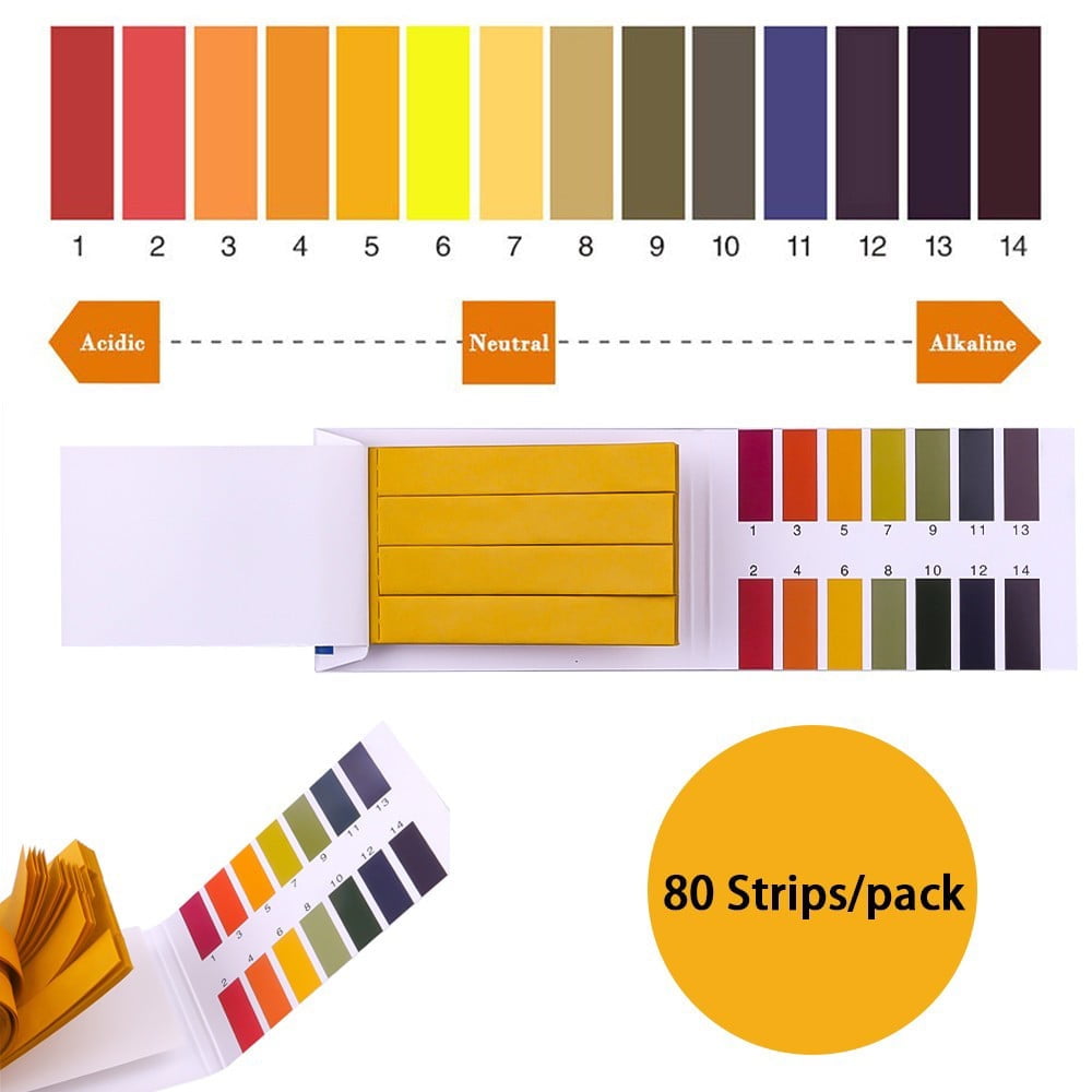 80x pH Indicator Test Strips 1-14 Laboratory Paper Litmus Tester Urine ...