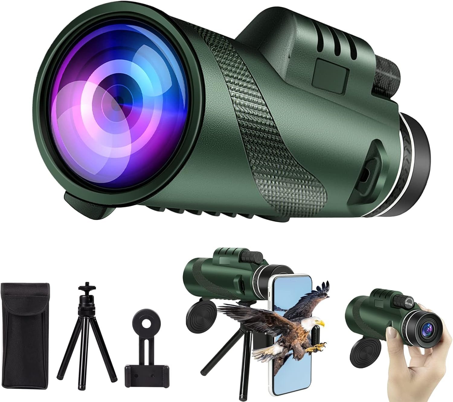 80x100 Monocular Telescope High Power Monocular for Adults with ...