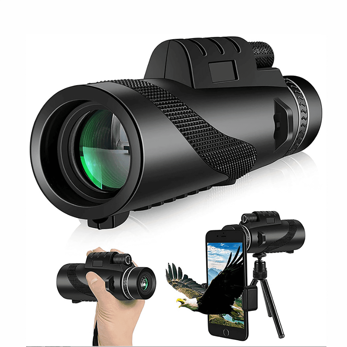 80x100 Monocular Telescope - High Powered Monoculars for Adults Compact ...