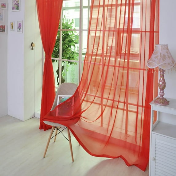 80x200cm Sheer Window Curtains Light Filtering Voile Drapes for Living ...