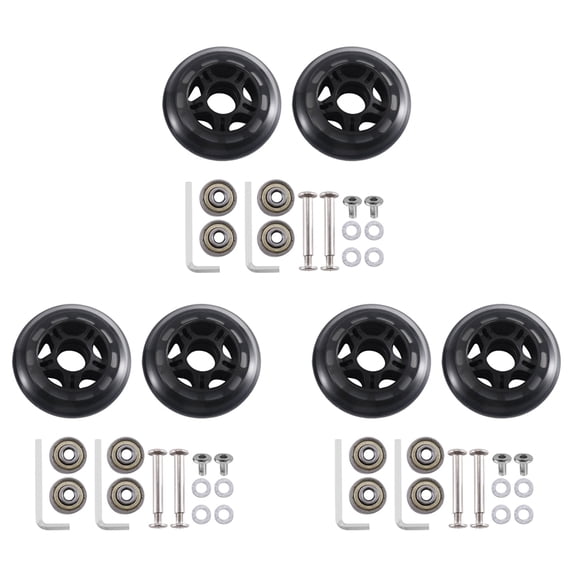 80x24mm Luggage Wheels Replacement Case Wheels with 6mm Carbon Steel ...
