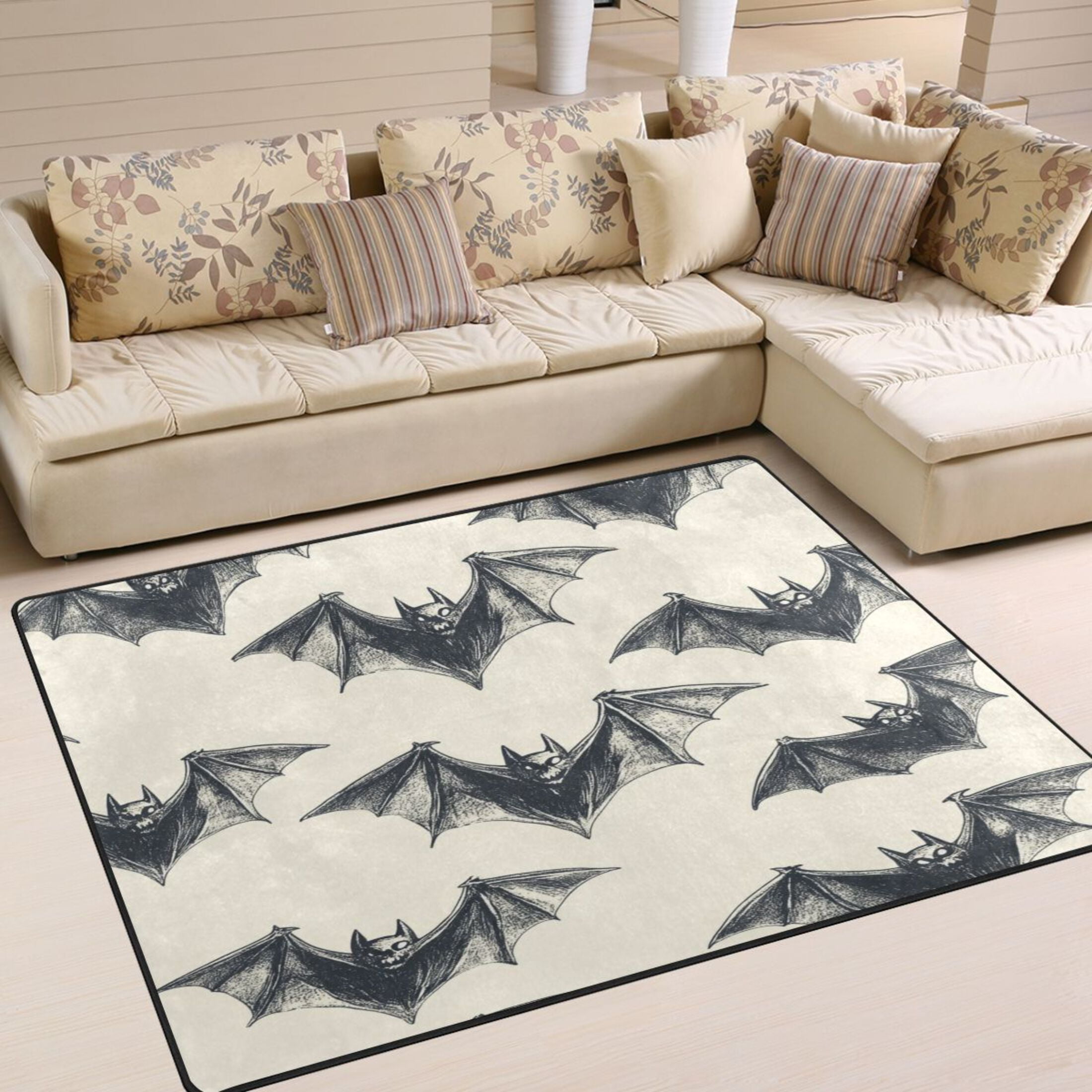 80x58in Area Rug for Living Room Non-Slip Carpet Soft and Washable ...