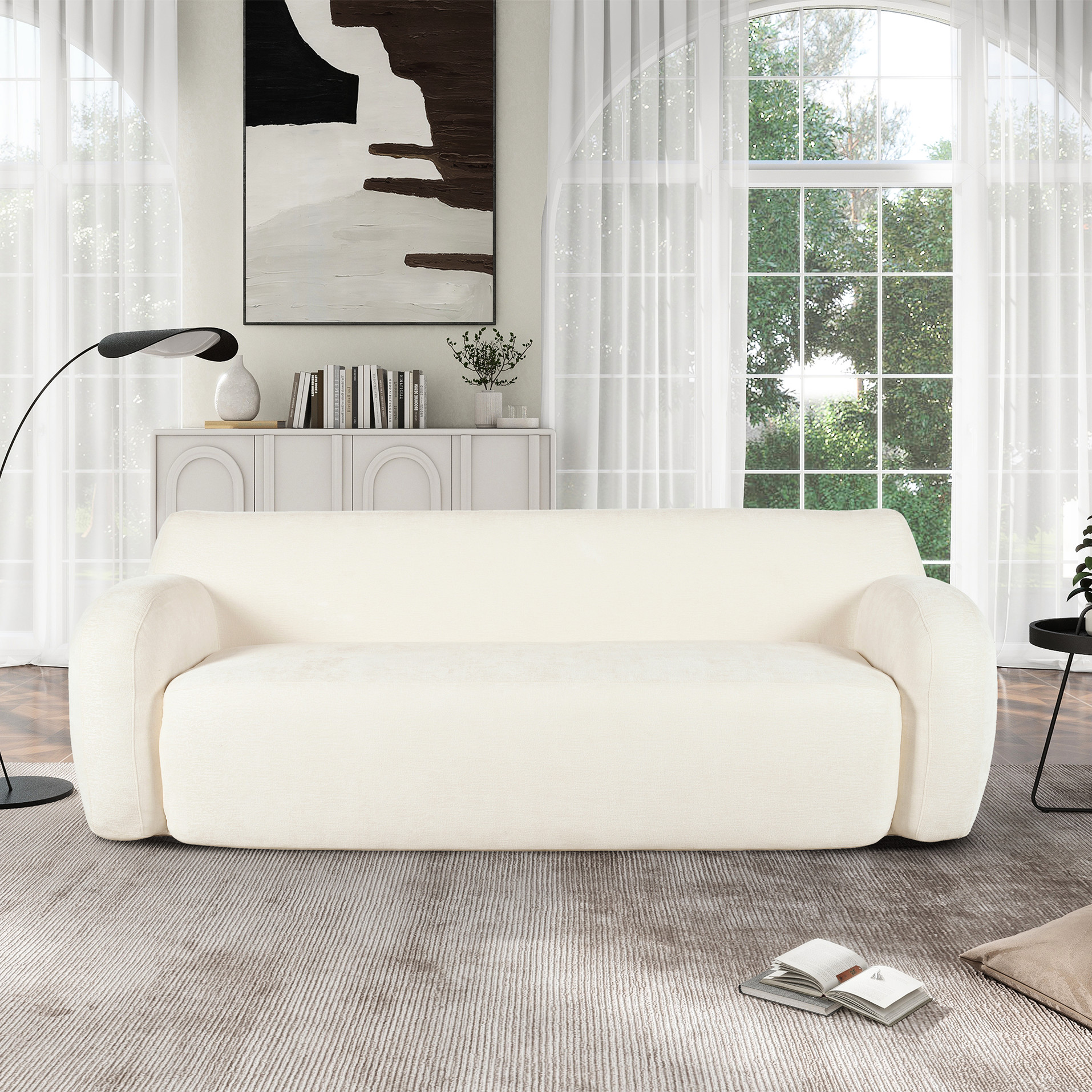 81.5" Minimalist With Arc Shape - 3 For Bedrooms Extra Large Seats ...