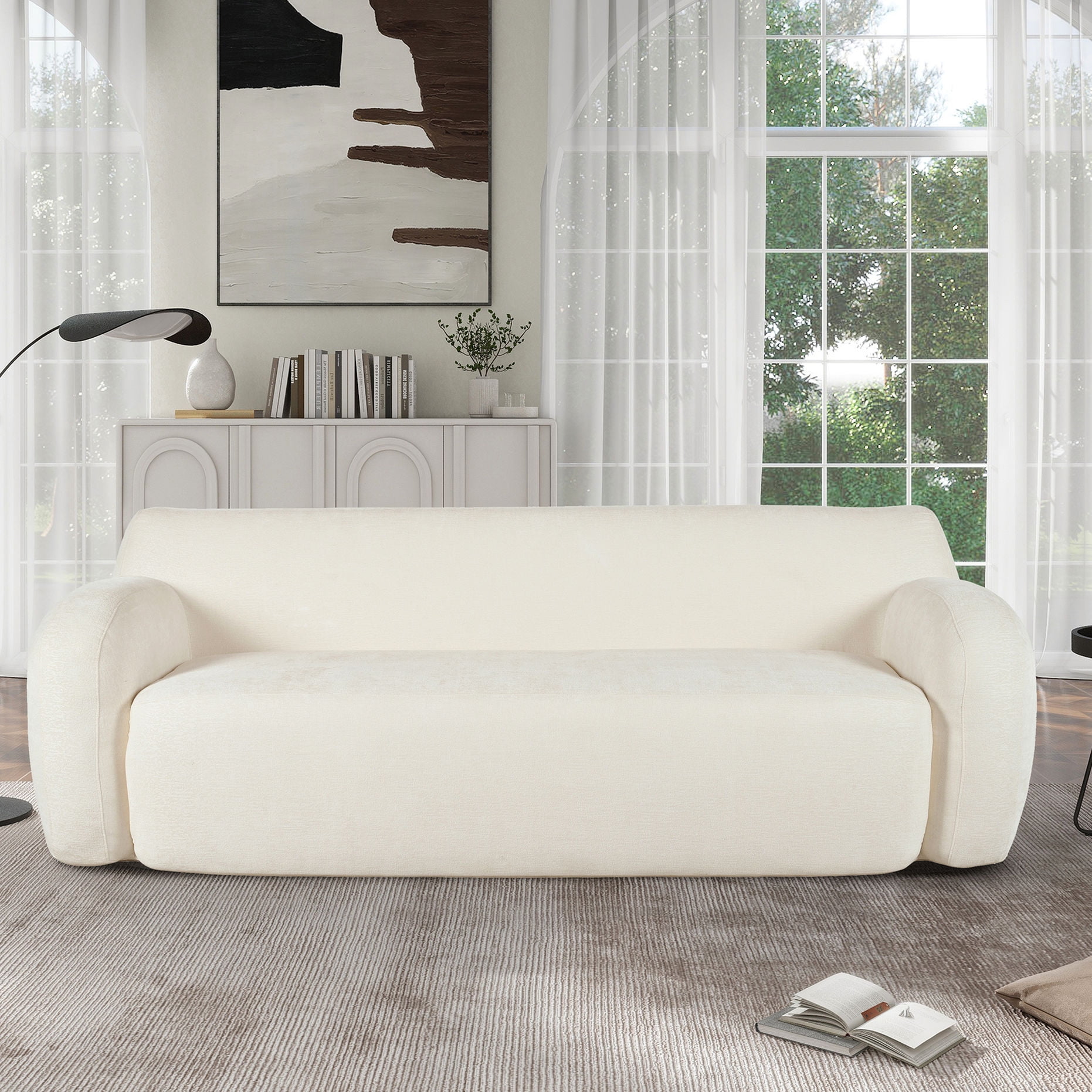 81.5" Sofa with Streamlined Design for Bedrooms and Apartments ...