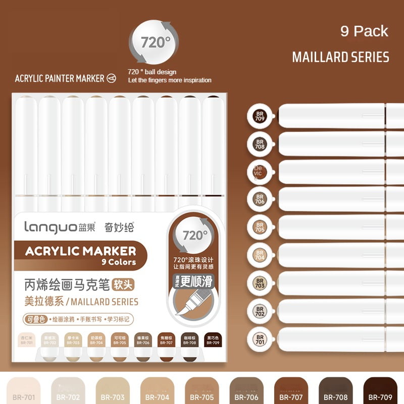 81/9 Colors Direct Liquid Acrylic Paint Pens Brush Marker for Rock ...