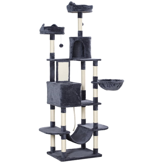 81" Cat Tree w/ Cat Scratching Posts, Scratching Board, Condos, Beds ...