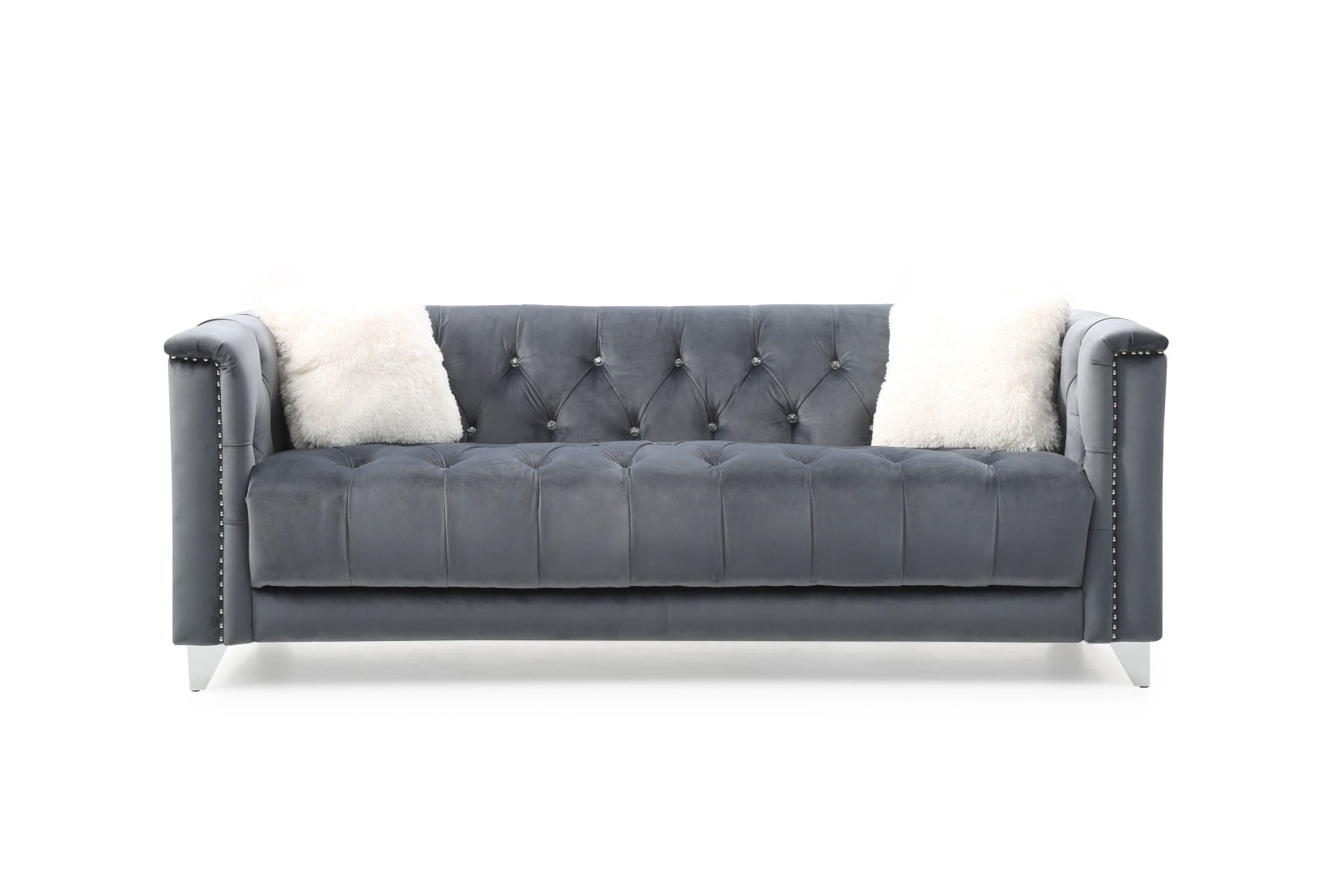 81" Chesterfield Sofa, Deep Button Tufted Upholstered Accent Sofa with ...