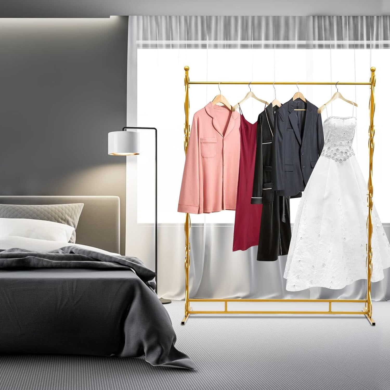 81" Garment Retail Gold Clothing Racks for Boutique Display, Wedding ...