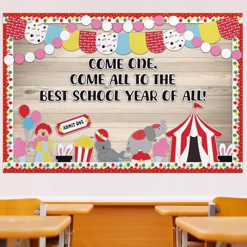 81 Pcs Circus Theme Bulletin Board Set Back to School Bulletin Board ...