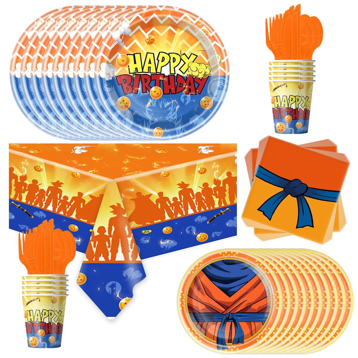 81 Pcs Dragon Party MMF7 Tableware Set Cartoon Animation Birthday Party ...