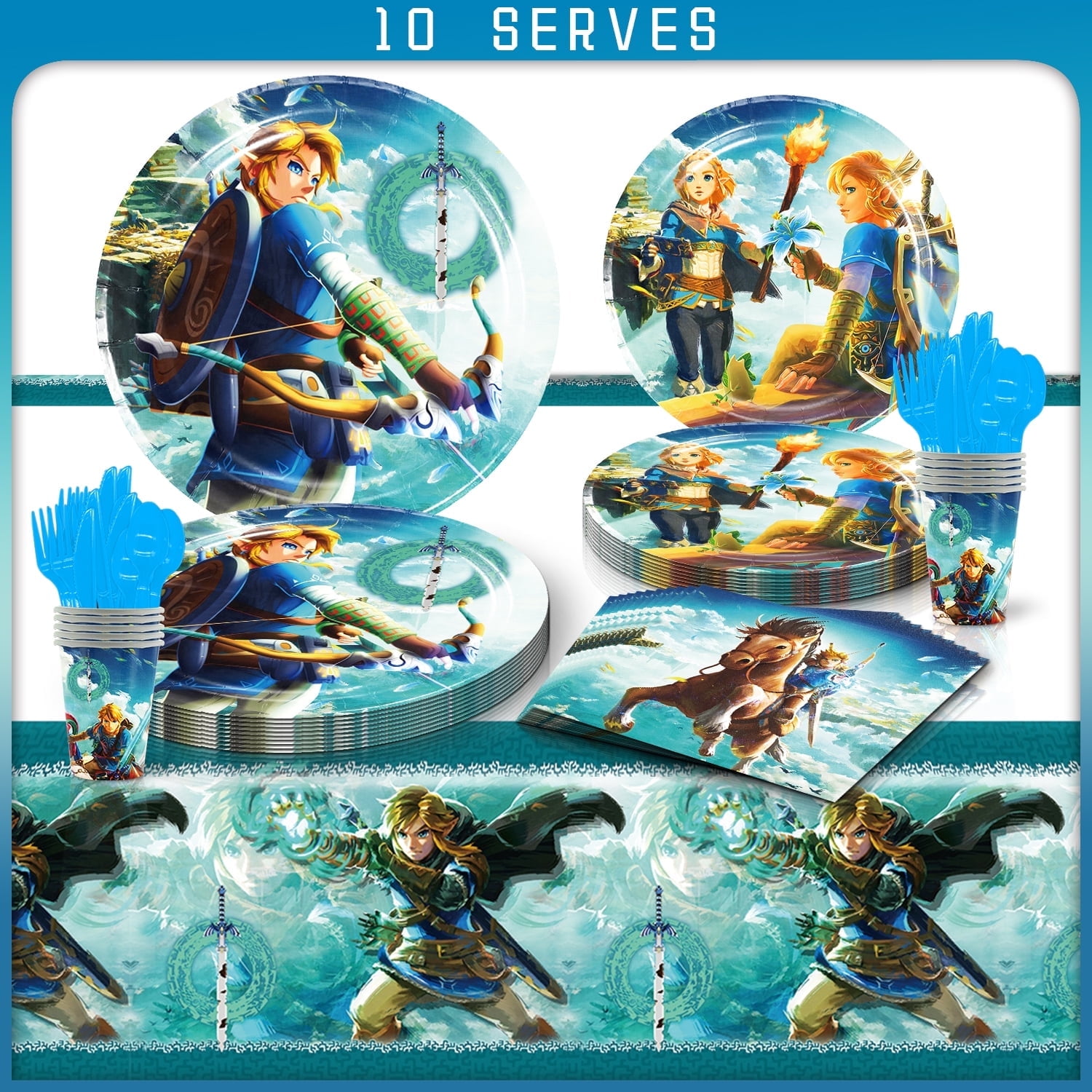 81 Pcs Legend of Zelda Party Tableware Set, Birthday Party Supplies ...