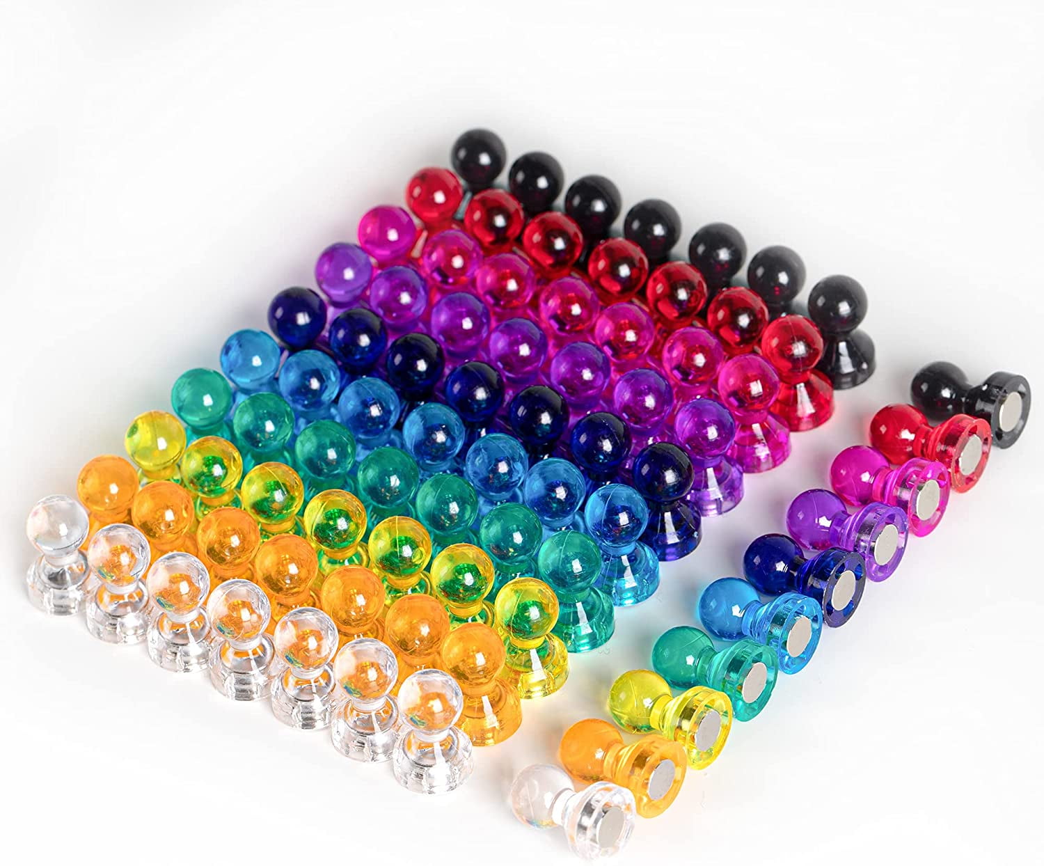 81 Pcs Push Pin Magnets, Fridge Magnets with 9 Colors, Multi-Use Small ...
