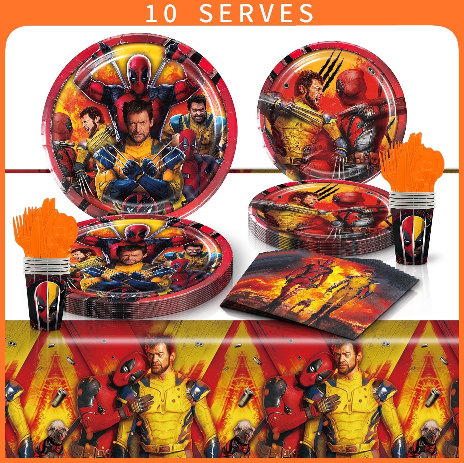 81 Pcs Wolverine Party Tableware Set, Birthday Party Supplies, Table ...