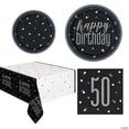 81 Pieces Milestone 50th Birthday Party Glamour Glitz Disposable ...