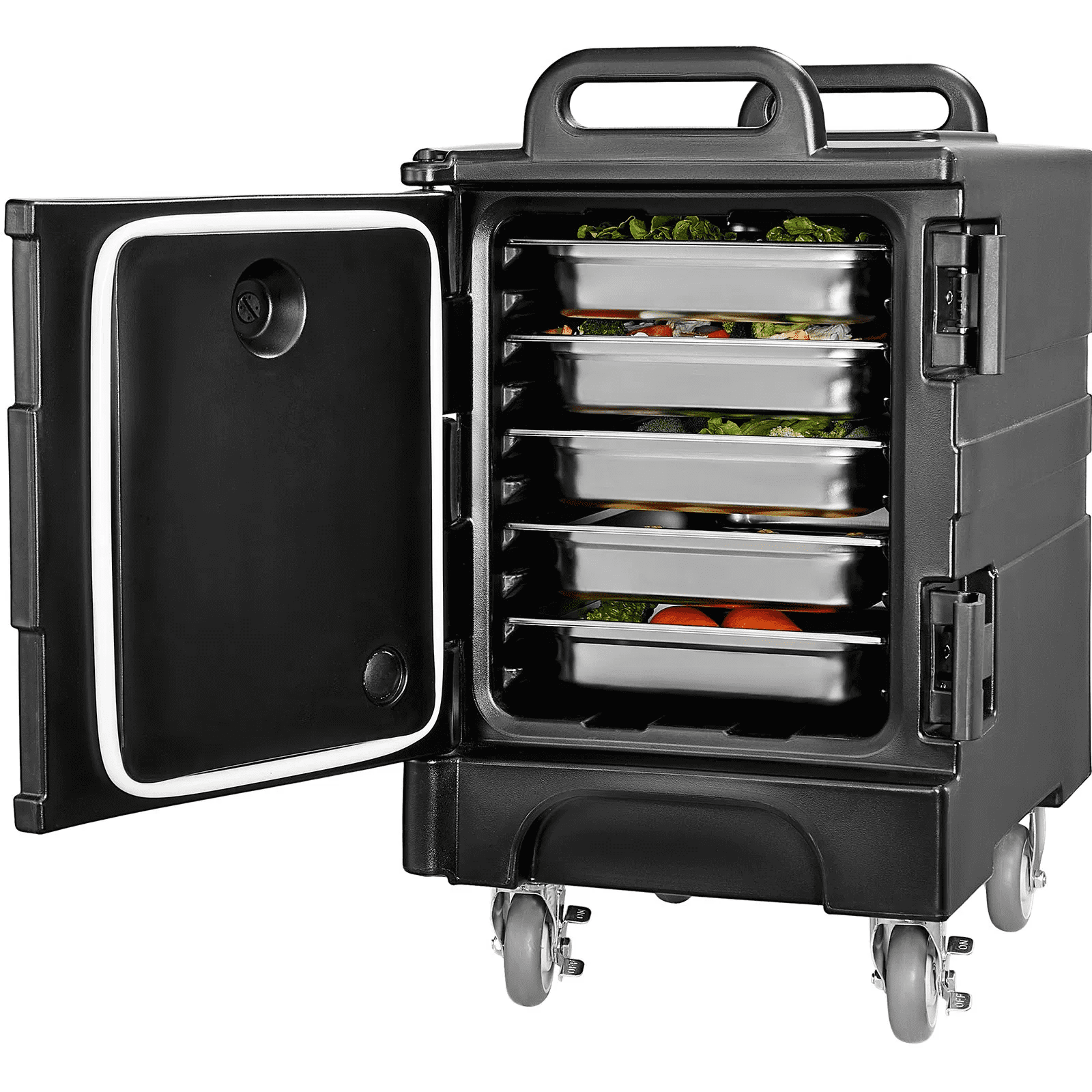 81 Qt Insulated Food Carrier, Catering Hot Box with Wheels & Handles ...