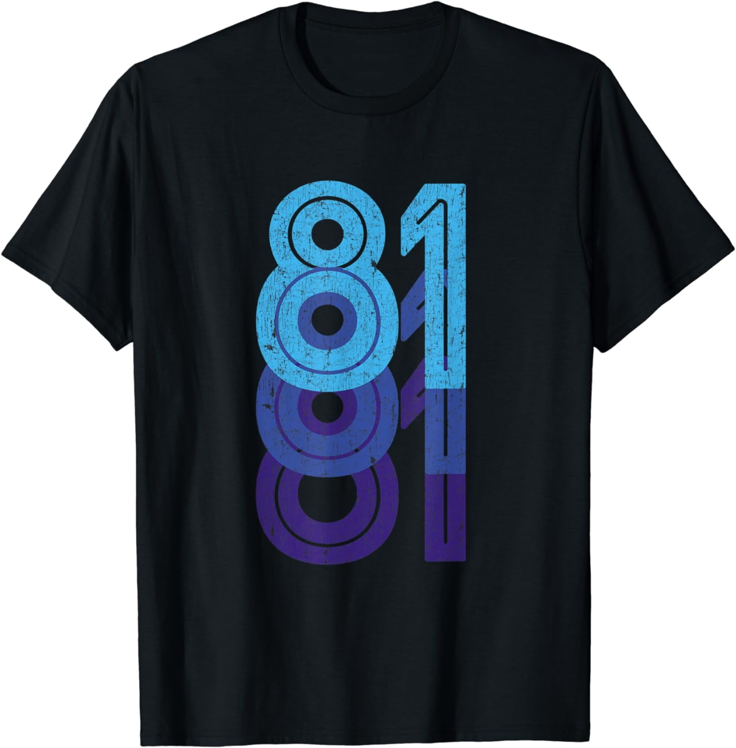 81 Shirt Lucky Number 81st Year Birthday Age Sports Team T-Shirt ...