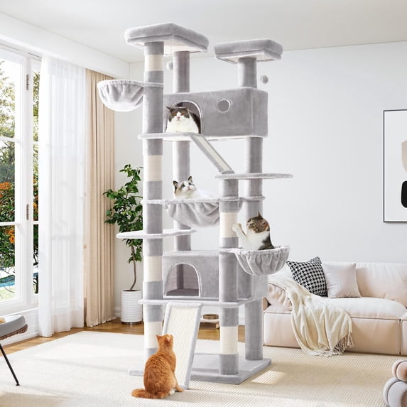 81 Tall Cat Tree/Multi-Level Large Climbing Tree House and Towers for ...